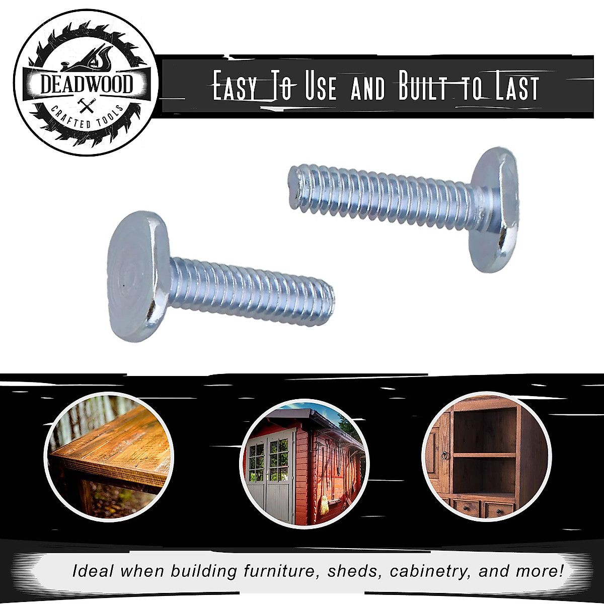 DCT Tee Bolt Set – 20 Pack 1in T Bolts for Woodworking, T Track Bolts Jig Bolts, 1/4in 20 Thread T Bolt