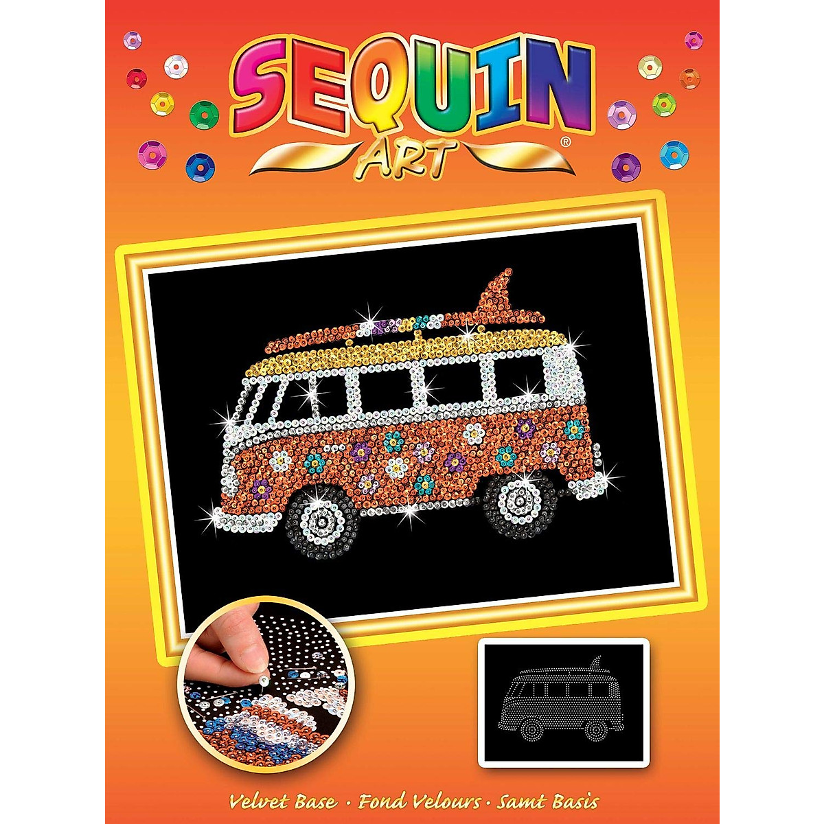 Sequin Art Orange CAMPER VAN/BUS Sparkling Arts and Crafts Kit