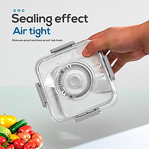 3-pack Vegetable and Fruit Storage Containers for Fridge Organizer Produce Saver Containers for Refrigerator Lettuce Berry Salad Cabbage Keeper , Kitchen Organization with Lids and Air Vents (Grey)