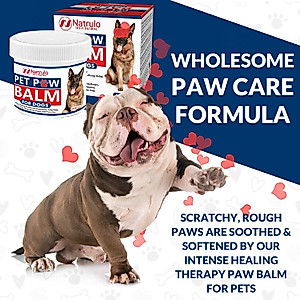 Natrulo Pet Paw Balm for Dog - Natural Healing Ointment for Itchy Paws, Grooming, Allergy Relief, Repair, Pad Protection – Soothing Unscented Shea Butter Moisturizer for Itching, Dryness, Licking 1oz