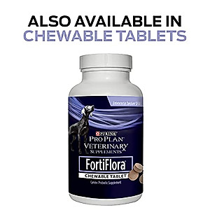 Purina FortiFlora Probiotics for Dogs, Pro Plan Veterinary Supplements Powder Probiotic Dog Supplement – 30 ct. box