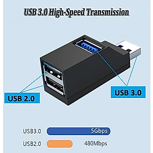 BIANTI USB Hub Splitter 3 Ports Super Speed 5Gbps Extender, 3.0 A Adapter with Lanyard and Safety Helmet, for MacBook Pro/Air, PS4, Laptop, PC, Surface Pro, iMac, Mobile HDD, Keyboard, Mouse