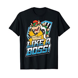 Nintendo Super Mario Bowser Like A Boss Bold Graphic T-Shirt T-Shirt