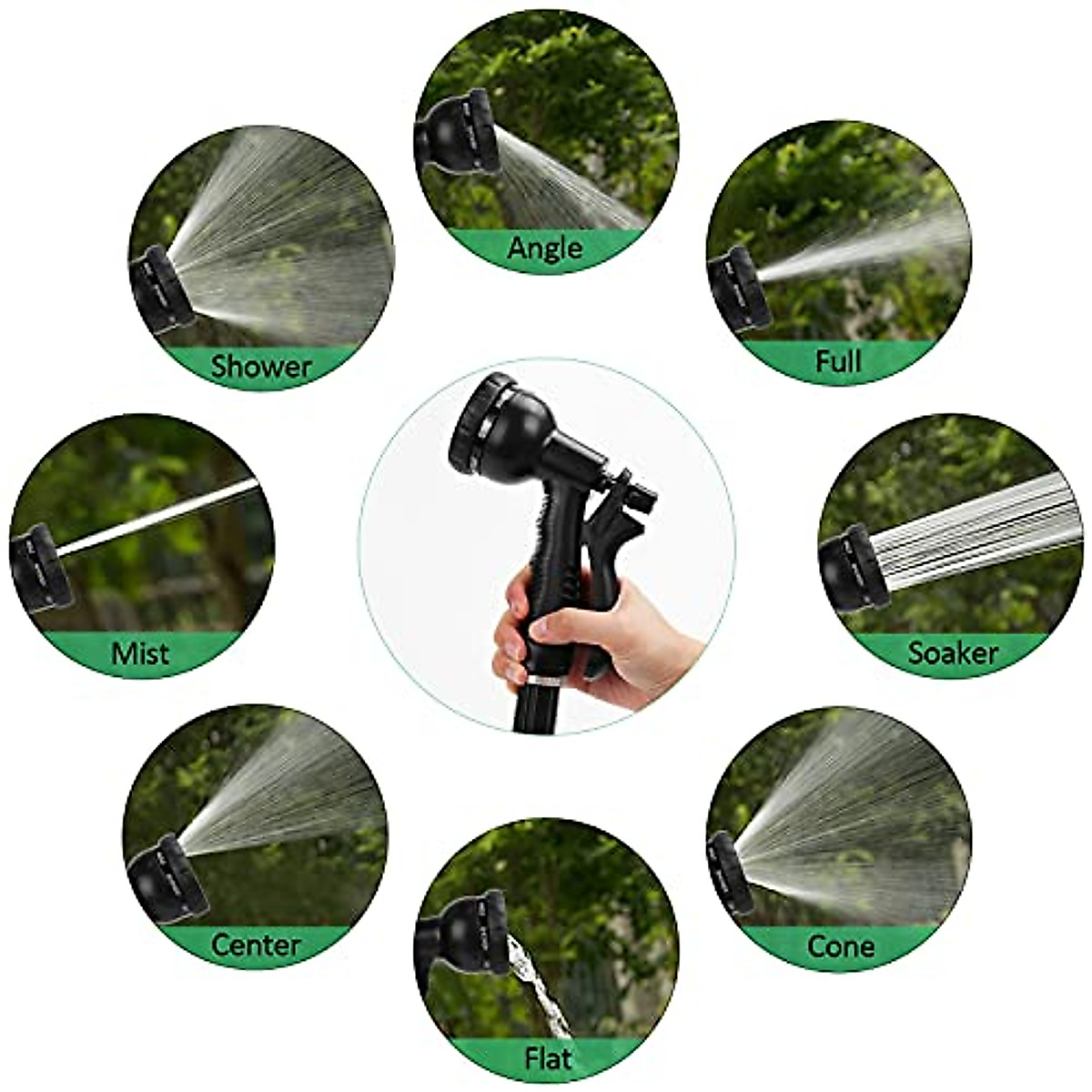 Flantor Garden Hose 304 Stainless Steel Water Hose, 75ft Heavy Duty Metal Garden Hose Expandable Leak and Fray Resistant Design Garden Hose with 8-Pattern Spray Nozzle Collapsible Hose (75ft)