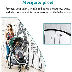 Baby Stroller Mosquito nets, Universal Lock-Type Baby Stroller Mosquito nets, Stretch nets, Breathable and Folding Dual-use Zipper nets, Baby car seat Covers, Cradles (Blue)