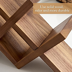 INMAN Oak Wood Wine Storage Rack countertop, Independent Capacity Wine Rack Durable Storage Rack, Suitable for Wine cellars, Bars, Homes and Kitchen Storage Racks(Walnut)