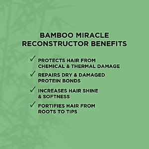 Trueplex KERATHERAPY Bamboo Miracle Reconstructor Bond Repair Treatment, 6 oz., 178 ml - Vegan Thermal Protection & Hair Strengthener for Damaged Hair with Argan Oil, Cysteine, & Bamboo Extract