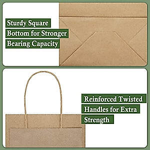 SHOPDAY Brown Paper Bags with Handles 16x6x12, 25 Pack Large Kraft Paper Bags Bulk, Tote Bags Shopping Bags, Paper Gift Bags, Retail Bags Merchandise Bags for Grocery Business Takeouts