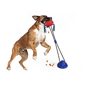 Carllg Dog Toys for Aggressive Chewers Large Breed, Suction Cup Tug of War Pull Toy, Interactive Rope Squeaky Dog Chew Toy Indestructible