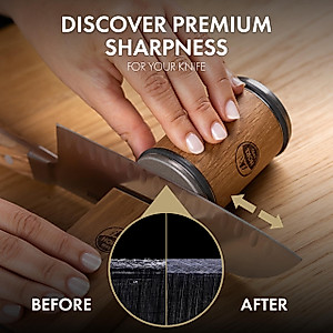 HORL 2 Oak Rolling Knife Sharpener Engineered in Germany for Straight Edge and Leather strop