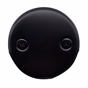 Westbrass 14" 17 Gauge Brass Tip-Toe Drain Bath Waste and Overflow with 2-Hole Faceplate, Matte Black, D325-62