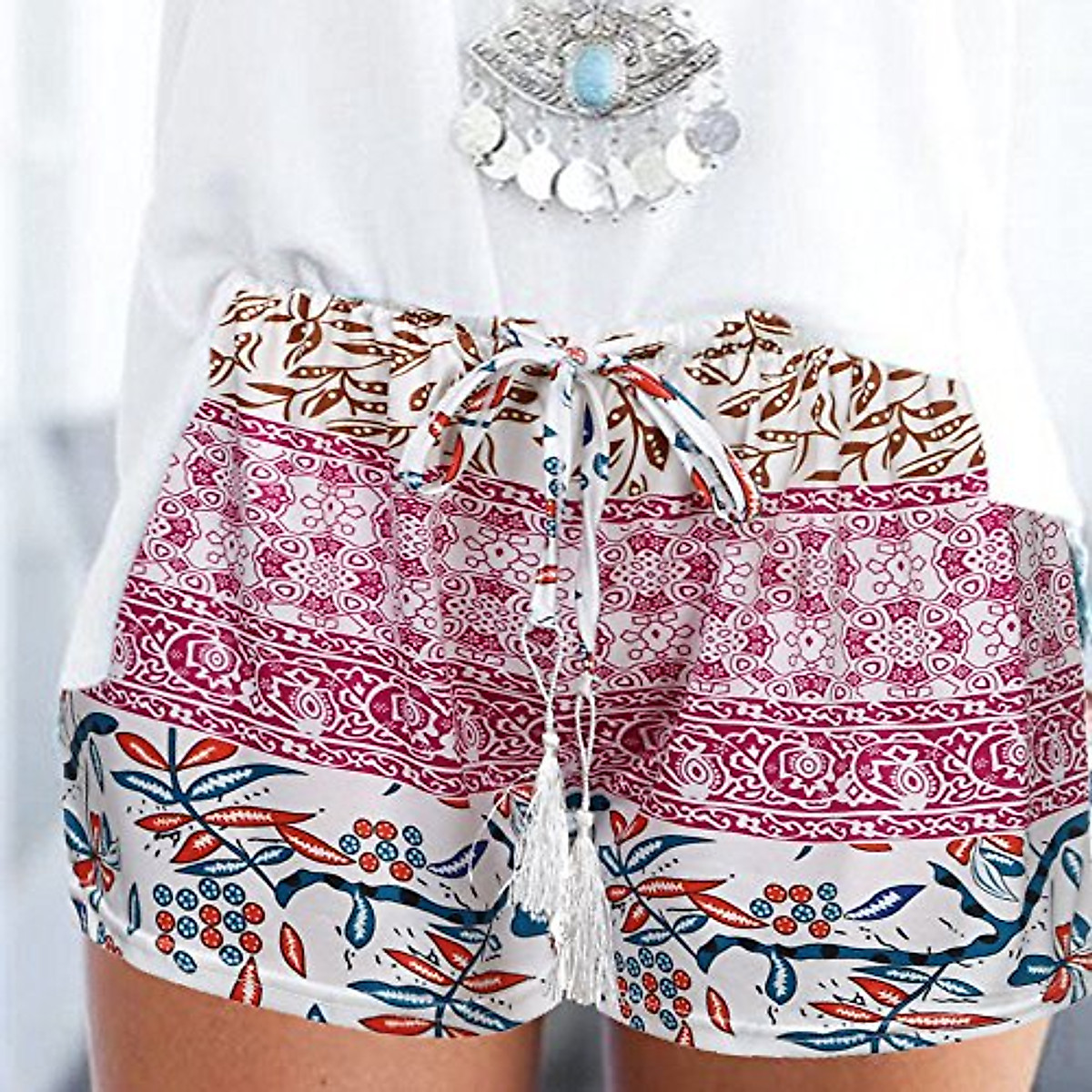 New Print Shorts, Thenlian Fashion Women Sexy Hot Pants Summer Casual Shorts High Waist Short Pants (L, PURPLE)
