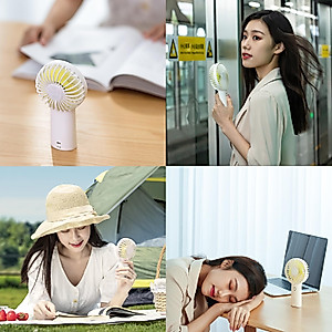 JISULIFE Handheld Fan with 30 Hours of Cooling, 6000mAh Battery, USB Rechargeable Portable Fan for Travel, Makeup, Concerts & Commute – Stay Cool Everywhere (White)
