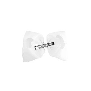 White Hair Bows For Girls and Toddler - 6 pcs White Bow 6 inch ×2, 4 inch ×2, 3 inch ×2