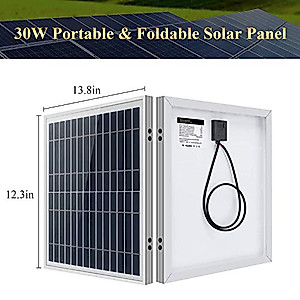 GVSHINE Solar Lights for Inside, 4 Bulbs Solar Shed Lights with On Off Switch, 30W Solar Panel Kit 115WH Backup Battery with Phone Charger, AC to DC Adapter, Home Solar Power System Complete Kit