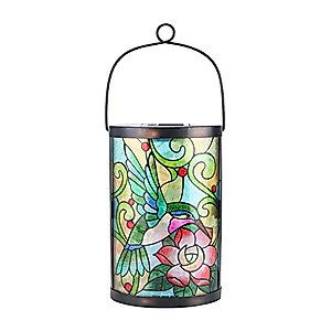 Afirst Hanging Solar Lantern - Decorative Outdoor Glass Solar Hummingbird Lights Waterproof LED Tabletop Lamp for Garden Yard Patio Decor