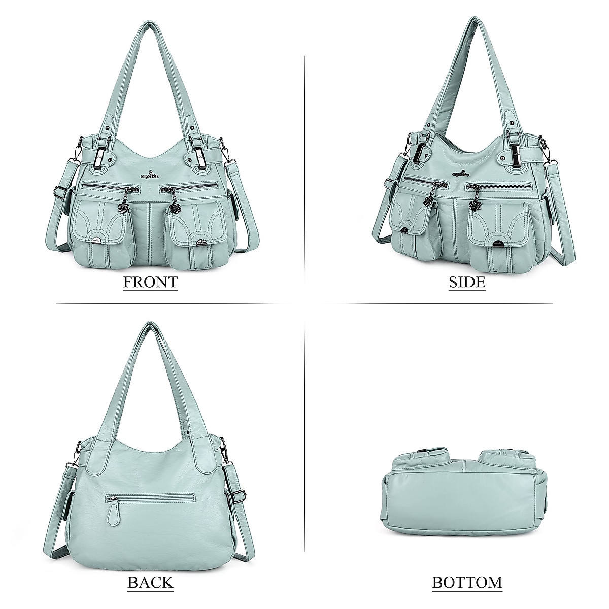 Purses and Handbags Women Tote Shoulder Top Handle Satchel Hobo Bags Fashion Washed Leather Purse