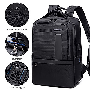 Arctic Hunter 15.6 inch Large-Capacity Backpack Laptop Backpack Men Business Travel Bag School Bag Multifunctional Black