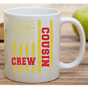 Cousin Crew Outdoor Camp Gift - Grey Multicolored Unisex Sweat for Kids & Men - 11 Oz White Ceramic Coffee Mug