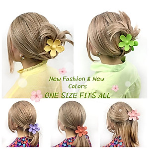 Flower Hair Clips 8PCS, Large Claw Clips for Women Girls Thick Thin Hair, Strong Hold Nonslip Big Dasiy Jaw Clamps Matte Hair Accessories 8 Colors