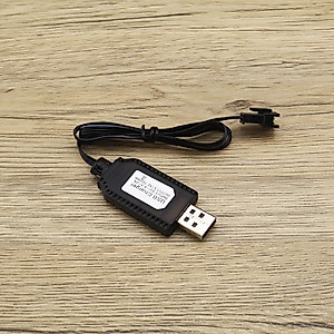 Micro Traders 5PCS USB Power Charger Cable 7.4V 1000mA Output USB RC Battery Charger Connector SM-4P Plug 53cm Length for RC Car Drones FPV Drone Quadcopters