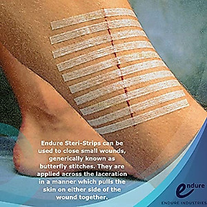 Endure Wound Skin Closures Strips, 10 Pouches Individually Packed (1/2 ” x 4” Nude Tone)