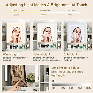 jiteentarou Farmhouse Vanity Desk w/Outlet & Stool, 11 Storage Shelves 3 Drawers 2 Big Cabinets, 43" White Vanity Table Make up Desk w/Mirror and Lights, Rustic LED Vanity Set for Women, Girls