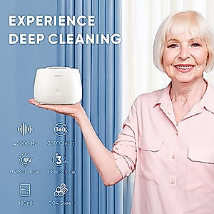 WPDGAD Ultrasonic UV Cleaner for Dentures, 30W Professional Ultrasonic Cleaner Machine for all Dental, Retainer, Aligner, Braces, Mouth Guards, Toothbrush Head, Shaver Head, Jewelry, White