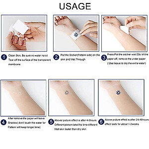 Dopetattoo 6 Sheets Temporary Tattoo Helm of Awe Viking Symbol Viking Fake Tattoos Norse Wing Tattoos Neck Chest for Women Men Adults(No more Sticky)