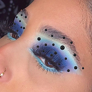 Black Rhinestone Stickers 3D Self Adhesive Face Gems Stick on Body Eye Bling Jewels Decal Crystal Hair Diamonds for Makeup Rave Accessories Embellishments for Crafts for Women and Girls 4PCS