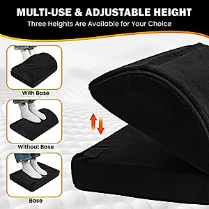 HAMOPY Heated Foot Rest for Under Desk with Pad Pocket, 3 Levels Temp Adjustable & Washable Heated Footrest, Foot Stool with Warm Foot Pocket for Office, Gaming, Ergonomic Design for Back Pain Relief