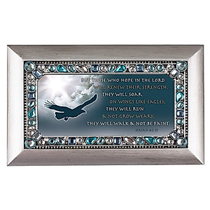 Cottage Garden Those Who Hope Champagne Silver Petite Jeweled Music Box Plays How Great Thou Art