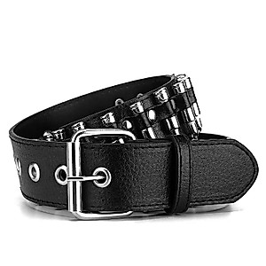 YYHJM Bullet Rivet Belts Personalized Black Belt Fantastic Pu Leather Belt For Jeans Hip Hop