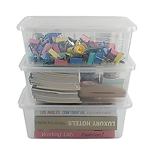 Pekky 13 Quart Plastic Bins Boxes with Lid, 3 Packs