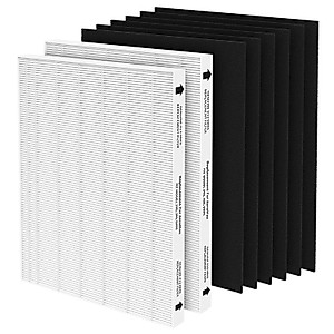 XBWW True HEPA Replacement Filter Compatible with Fellowes AeraMax 290, AeraMax 300, AeraMax DX95 and AP-300PH Air Cleaner Purifiers, Part# HF-300/9287201, Including 2 HEPA Filters and 6 Pre-Filters
