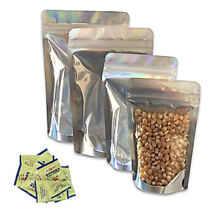 Mylar Bags| Bolsas Mylar| Resealable Bags| Lipgloss Bags| Small Bags for Pckaging| Lash Bags Wholesales| Nail Packaging Boxes| Mylar| Food Storage Bags 4 different sizes 150 pieces (Holographic)