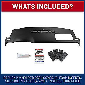 DashSkin USA American Made Dash Cover Cap Compatible with 07-14 Tahoe Suburban Yukon Avalanche - Easy Cracked Dash Fix - w/o Speaker Holes in Black (Fits Single Glovebox Silverado/Sierra ONLY)