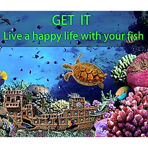 SLOCME Aquarium Pirate Ship Decorations Fish Tank Ornaments - Resin Material Shipwreck Decorations, Eco-Friendly for Freshwater Saltwater Aquarium Sunken Ship Accessories