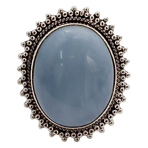 NOVICA Artisan Handmade Opal Cocktail Ring Indian Jewelry with .925 Sterling Silver Birthstone 'Blue Promise'