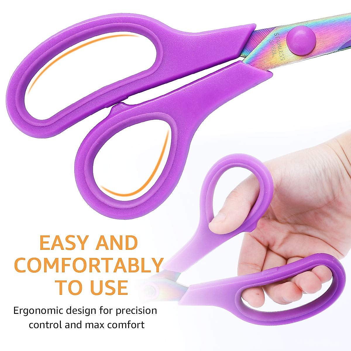 eZAKKA Scissors, Fabric Scissors Sewing Scissors Craft Scissors Heavy Duty Right Handed Scissors Set for Arts, Home, Office