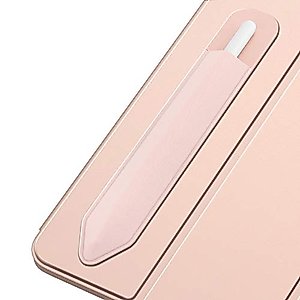 MoKo Pencil Holder Sticker Fit Apple Pencil Pro, Apple Pencil (USB-C), Apple Pencil 1st/2nd Generation, Elastic Pencil Pocket Pouch Adhesive Sleeve Attached to iPad Case for Stylus Pens,Rose Gold