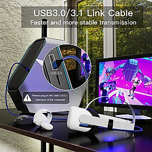 fanluoqi Link Cable 10 FT Compatible with Quest2 Accessories and PC/Steam VR，Supports fast charging High Speed PC Data Transfer,USB 3.0 to USB-C Cable for VR Headset and Gaming PC