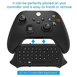 Keyboard for Xbox Series X/S Controller, for Xbox One/S/Controller Gamepad and Upgraded Vertical Cooling Stand with Suction Cooling Fan and Dual Controller Charger Station for Xbox Series S