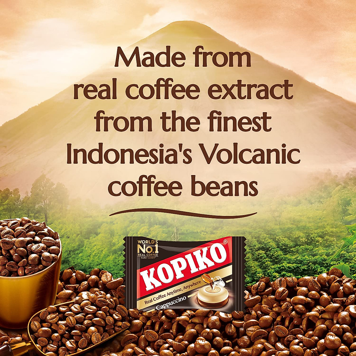 Kopiko Coffee Candy Your Take-Out Pocket Coffee for Every Occasion - Hard Candy Made from Indonesia’s Coffee Beans Contains Real Coffee Extract for Better Taste (800 gr Jar)