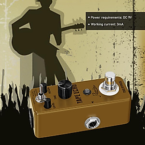 Rowin Tape Echo Delay Digital Guitar Effect Pedal with Storage of Timbre Sound Pedal True Bypass Mini Size Full Metal Shell LEF-3809