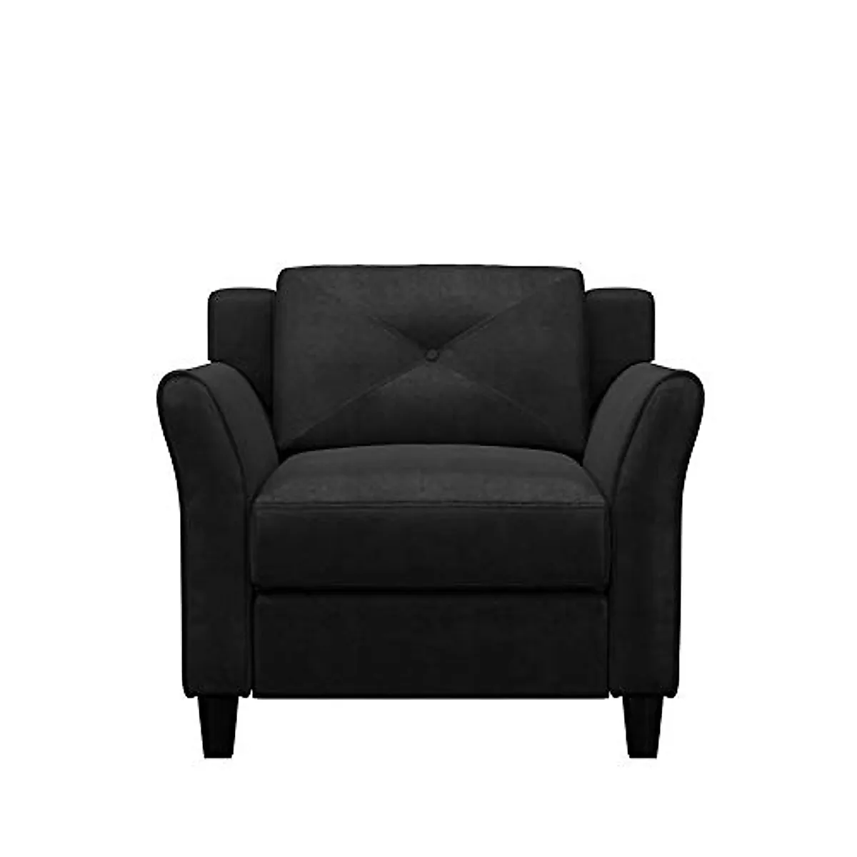 Lifestyle Solutions Harrington Armchair for Reading with Arm Rest, 35.4" W x 32.0" D x 32.7" H,Microfiber,Black