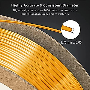 PLA Plus Black and Silk PLA Royal Gold Bundle, Duramic 3D Printing Filament 1kg Spool(2.2lbs), 1.75mm Dimensional Accuracy +/- 0.05 mm Non-Tangling Non-Clogging Non-Stringing