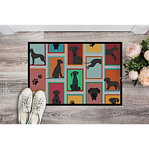 Caroline's Treasures MLM1156MAT Lots of Black Great Dane Doormat 18x27 Front Door Mat Indoor Outdoor Rugs for Entryway, Non Slip Washable Low Pile, 18H X 27W