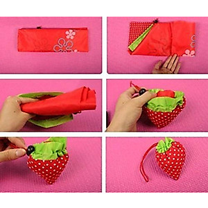 Garden Of Arts Stylish Beautiful Strawberry Eco-Friendly Nylon-Folding Shopping Bag