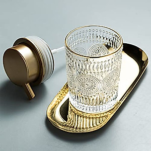 Soap Dispensers 200ml/6.8oz Clear Glass Soap Dispenser Lotion Dispensers Set of 3 with Golden Tray for Bathroom Body Wash Kitchen Hand Soap Lotion Dispenser (Size : One Piece)